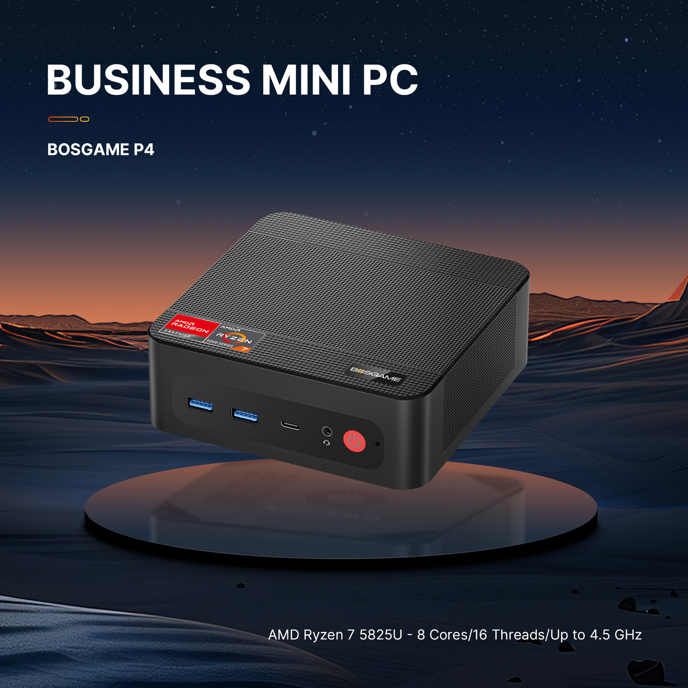 Bosgame P4 Plus mini pc, AMD Ryzen7 5825U Processor, 16GB DDR4+512GB SSD