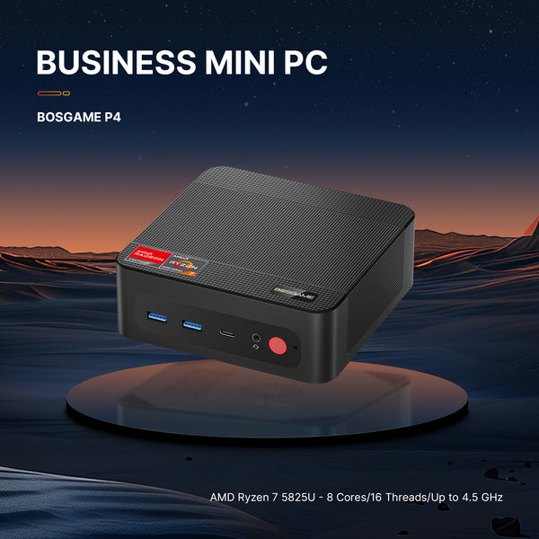 Bosgame P4 Plus mini pc, AMD Ryzen7 5825U Processor, 16GB DDR4+512GB SSD