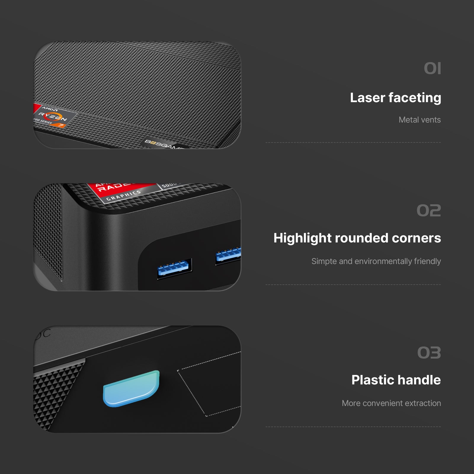 Bosgame P4 Plus mini pc, AMD Ryzen7 5825U Processor, 16GB DDR4+512GB SSD