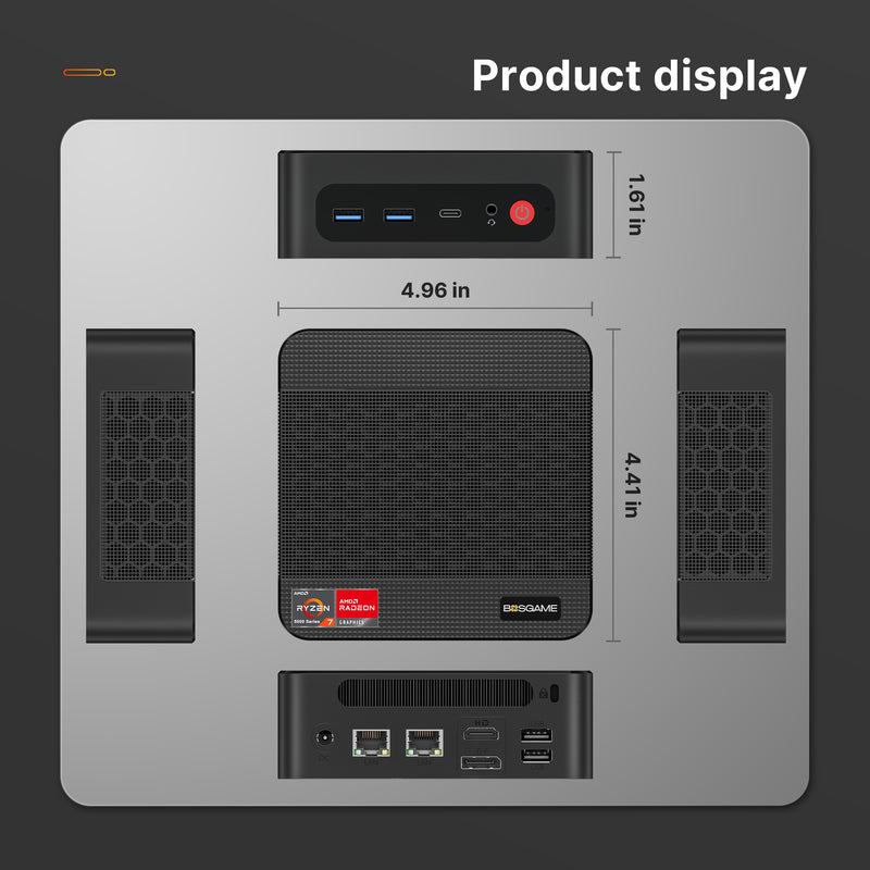 Bosgame P4 Plus mini pc, AMD Ryzen7 5825U Processor, 16GB DDR4+512GB SSD
